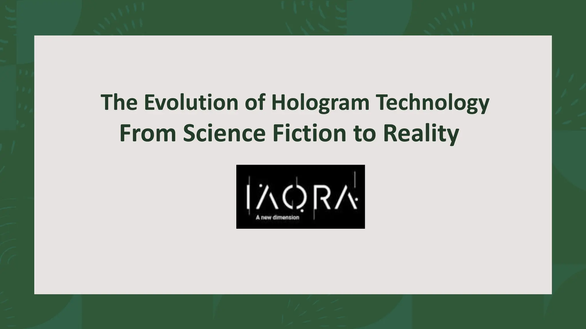 The Evolution of Hologram Technology: From Science Fiction to Reality ...
