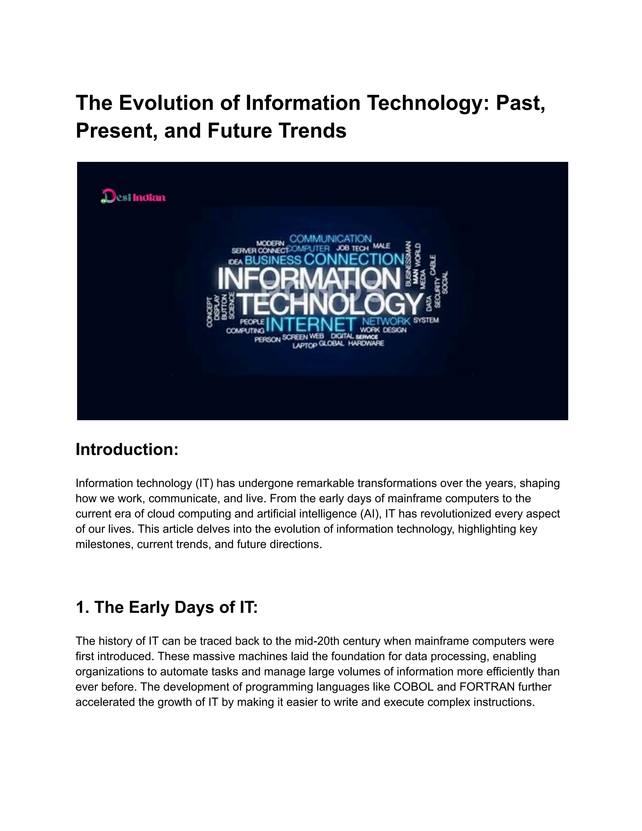 The Evolution of Information Technology_ Past, Present, and Future ...