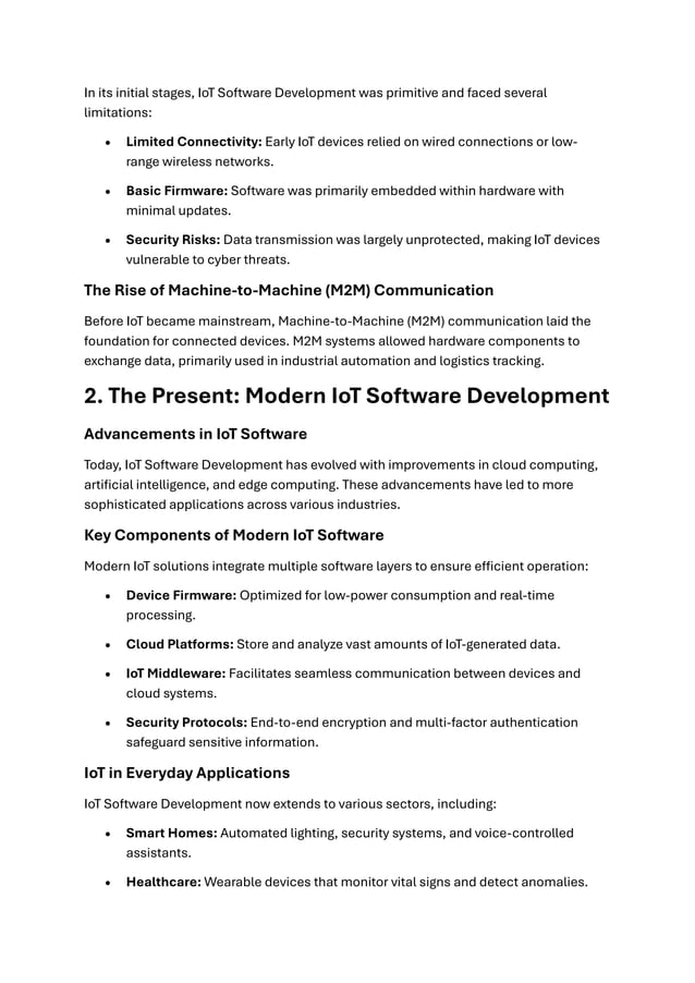 The Evolution of IoT Software Development: Past, Present, and Future | PDF