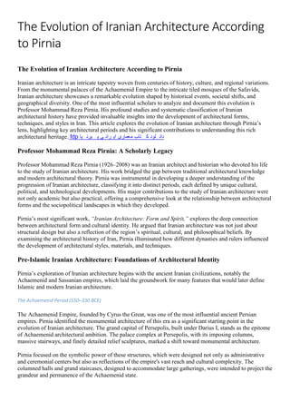 The Evolution of Iranian Architecture According to Pirnia.pdf