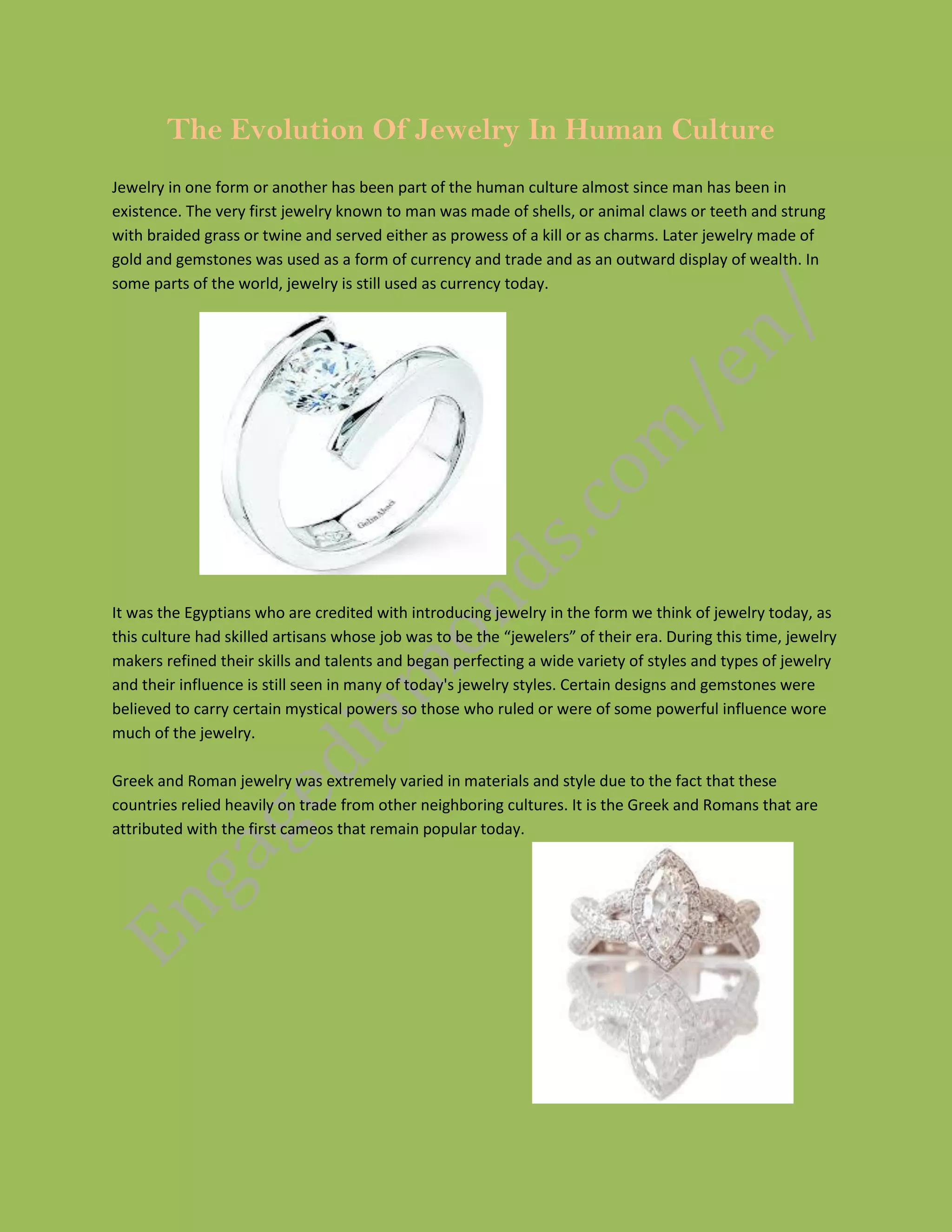 The evolution of jewelry in human culture | PDF