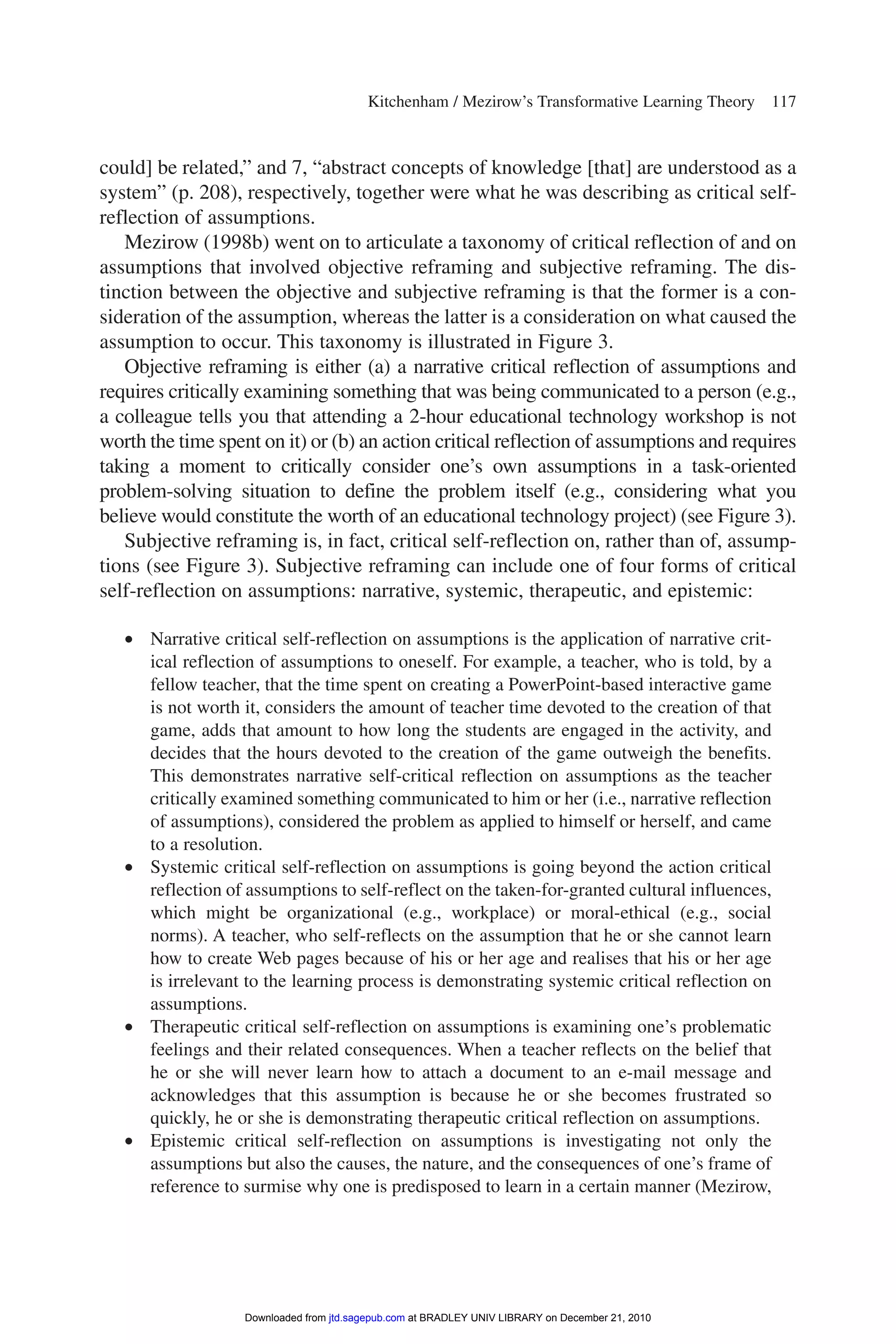 The evolution of john mezirow's transformative learning theory | PDF ...