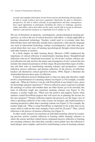 The evolution of john mezirow's transformative learning theory | PDF ...