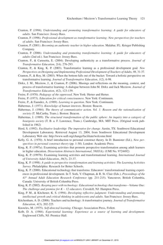 The evolution of john mezirow's transformative learning theory | PDF ...