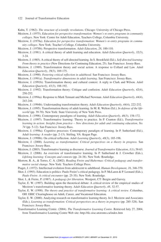 The evolution of john mezirow's transformative learning theory | PDF ...