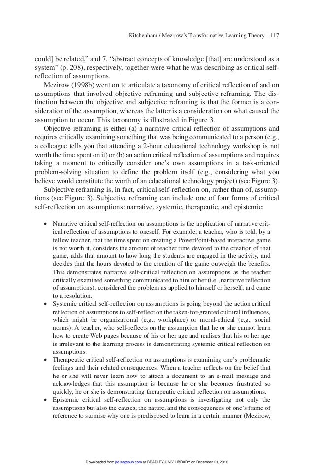 The Evolution Of John Mezirows Transformative Learning Theory