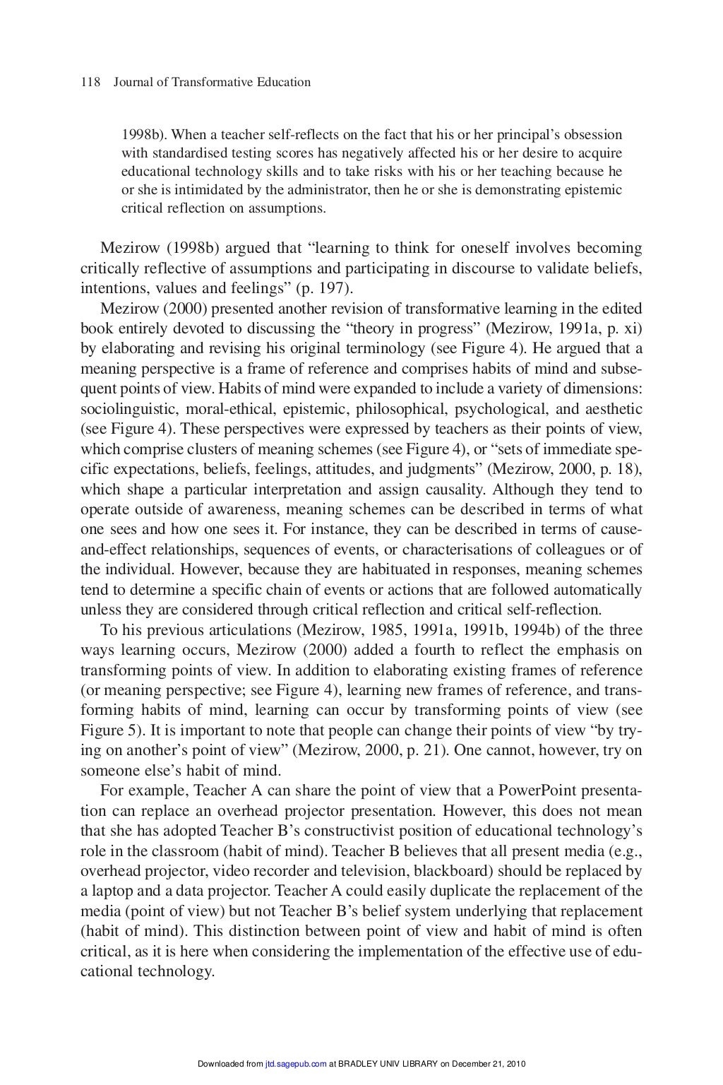 The Evolution Of John Mezirows Transformative Learning Theory
