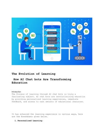 The Evolution of Learning: How AI Chat bots Are Transforming Education ...