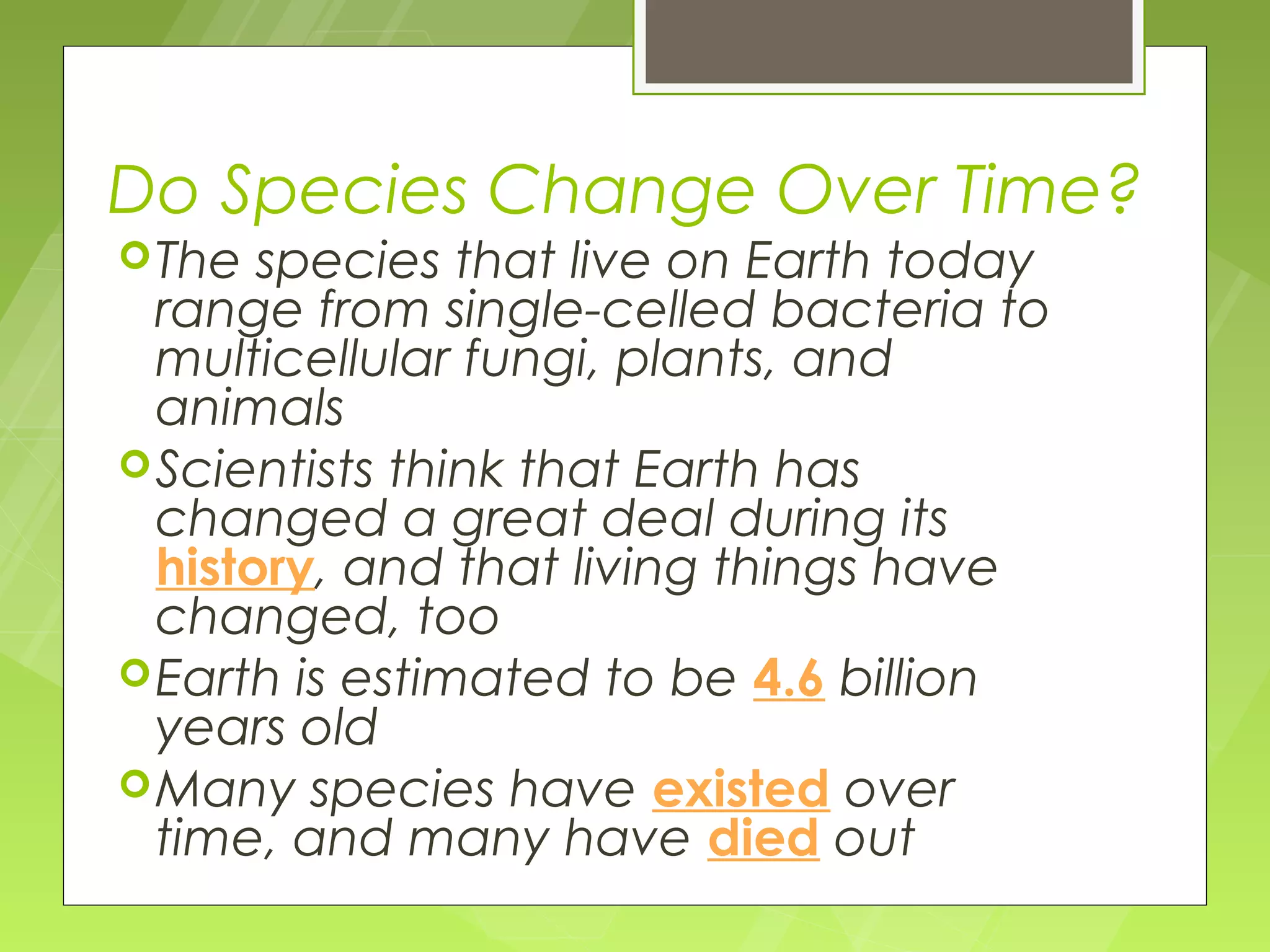 The evolution of living things | PPT