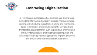 The Evolution of Logistics: Trends Shaping the Trucking Industry | PPT