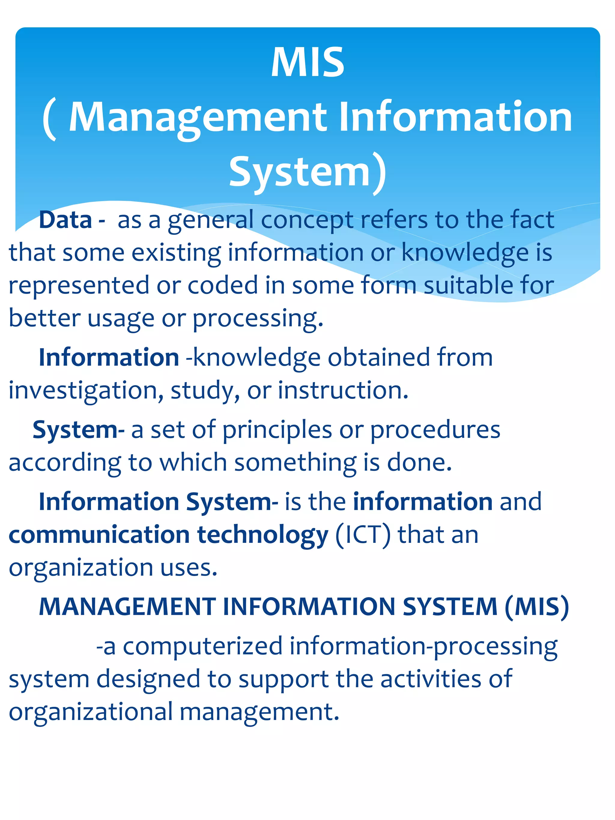 The evolution of management information system | PPTX