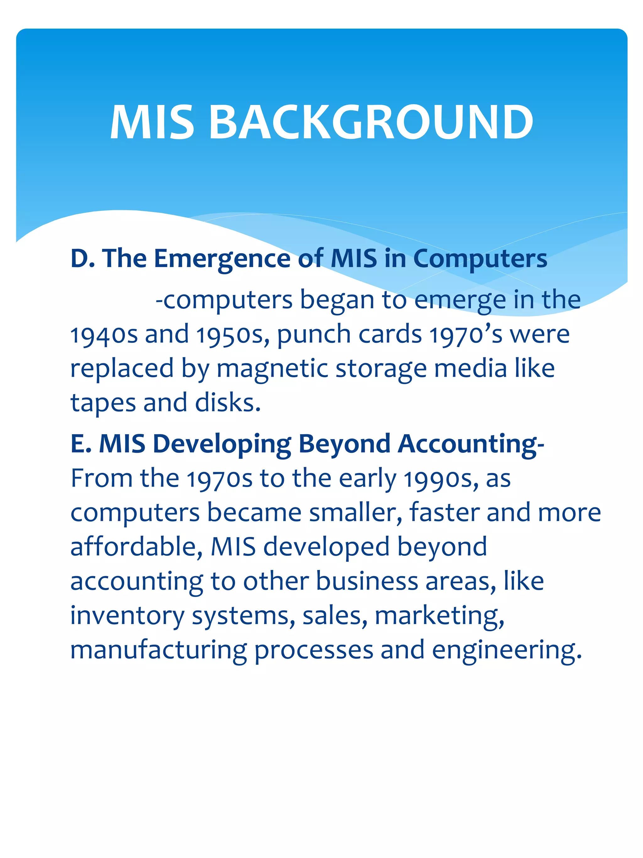 The evolution of management information system | PPTX