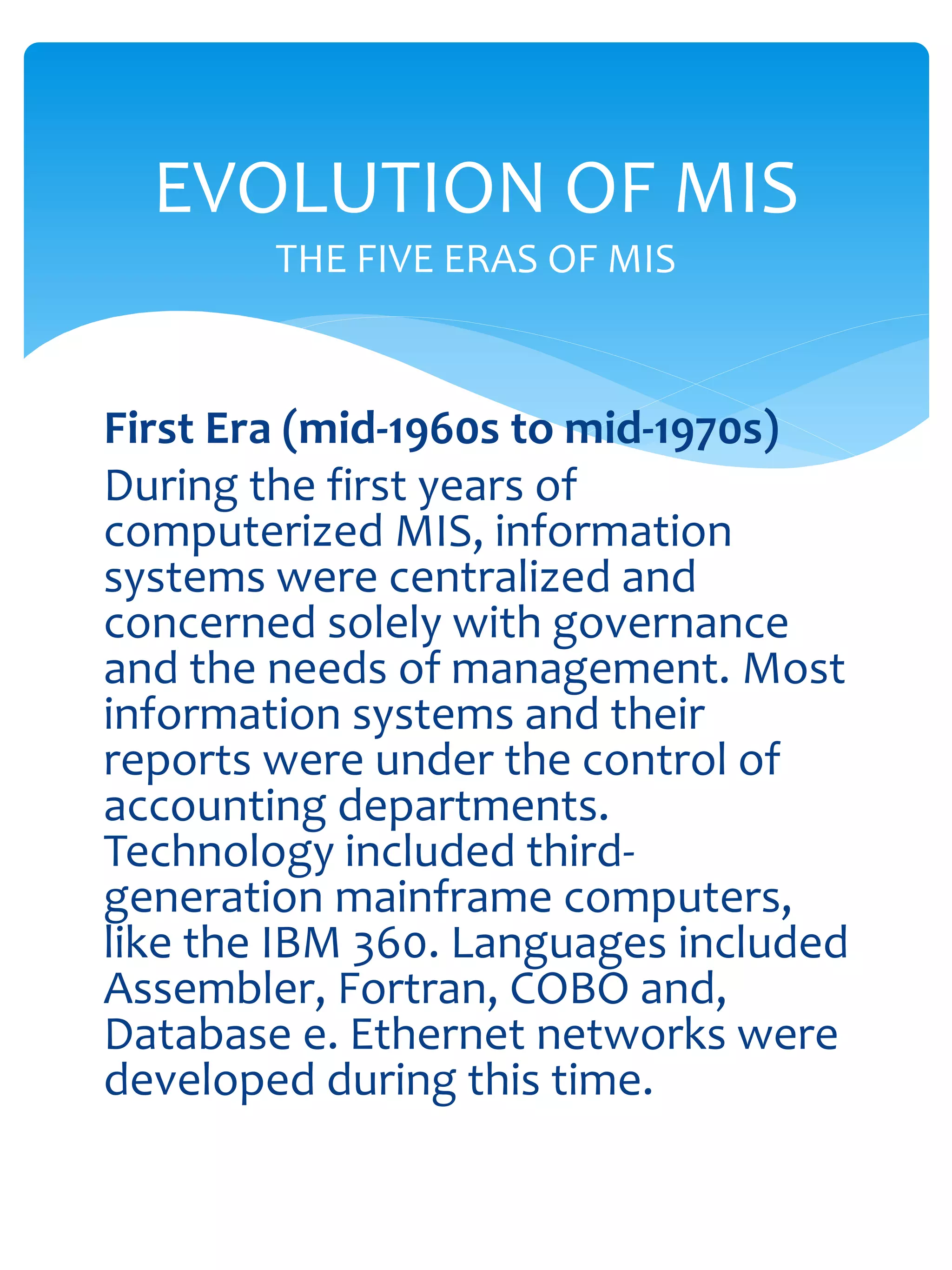 The evolution of management information system | PPTX