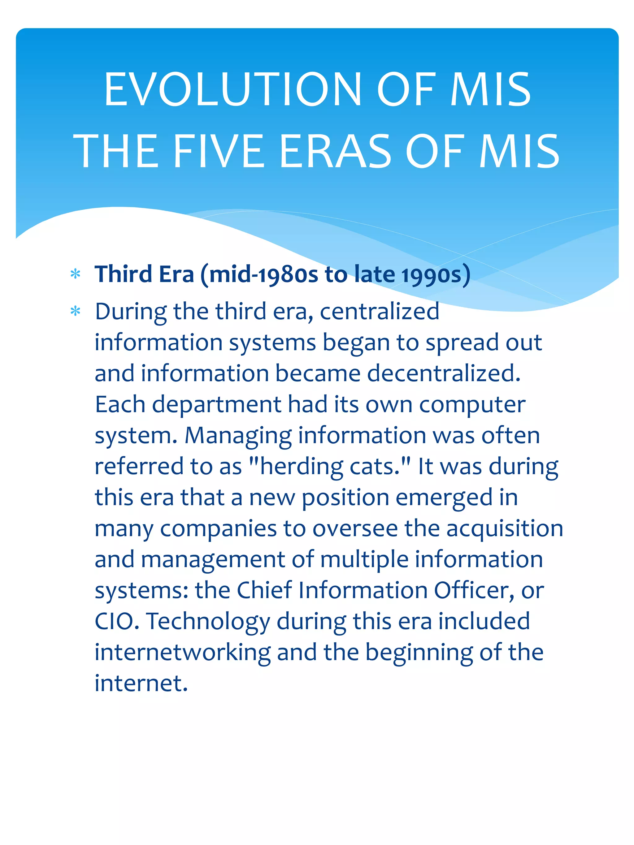The evolution of management information system | PPTX