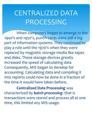 The evolution of management information system | PPTX
