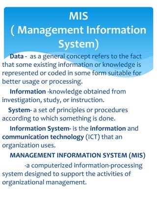 The evolution of management information system | PPTX