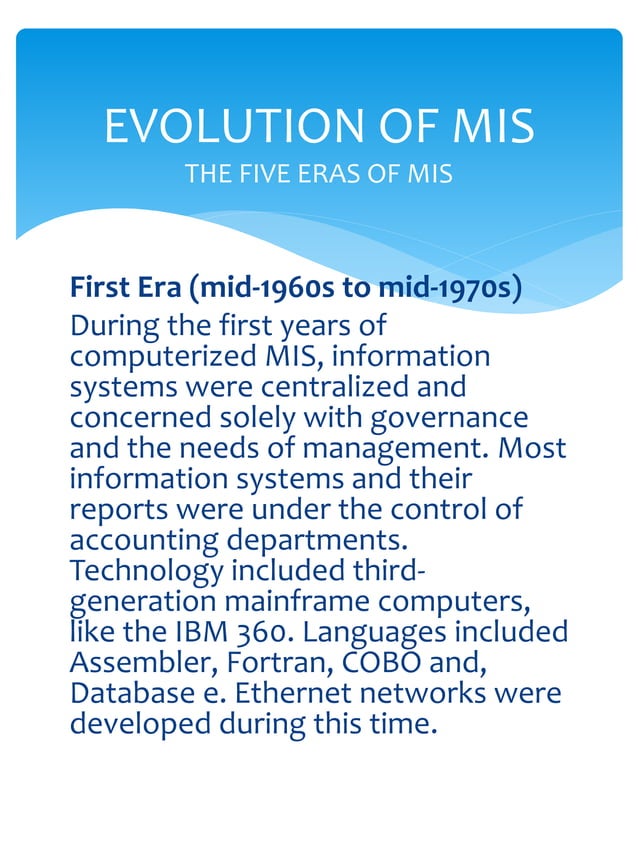 The evolution of management information system | PPTX