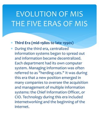 The evolution of management information system | PPTX
