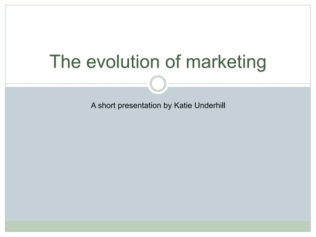 The evolution of marketing | PPT