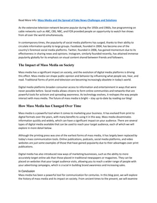 The Evolution of Mass Media-From Print to Digital.pdf | Free Download