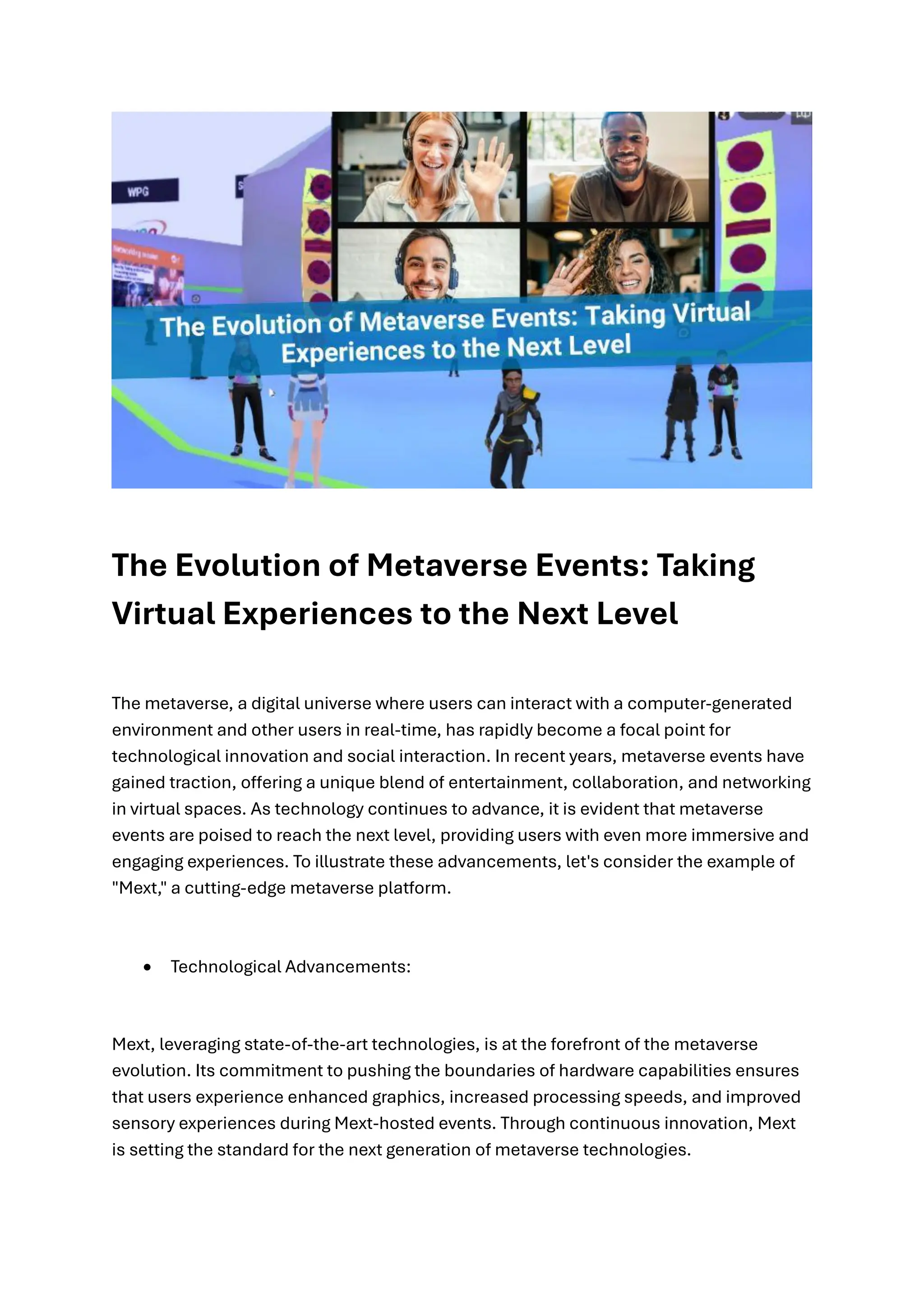 The Evolution of Metaverse Events Taking Virtual Experiences to the ...