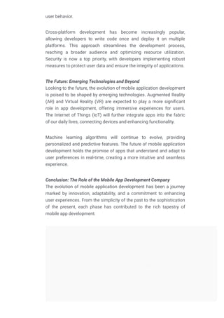 The Evolution of Mobile Application Development Past, Present, and ...