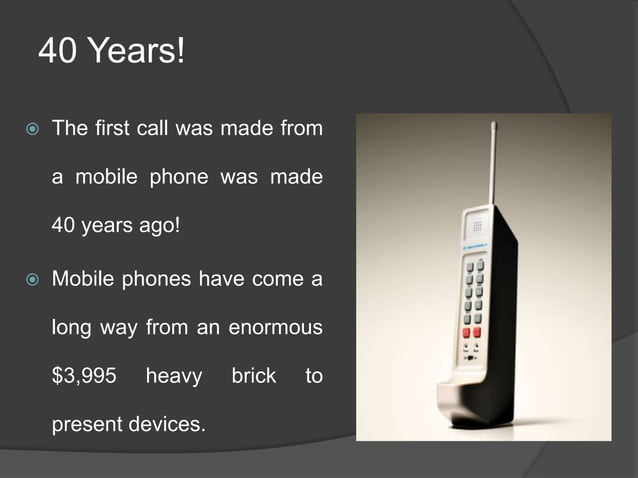 The evolution of mobile phones | PPTX | Smartphones | Consumer Electronics