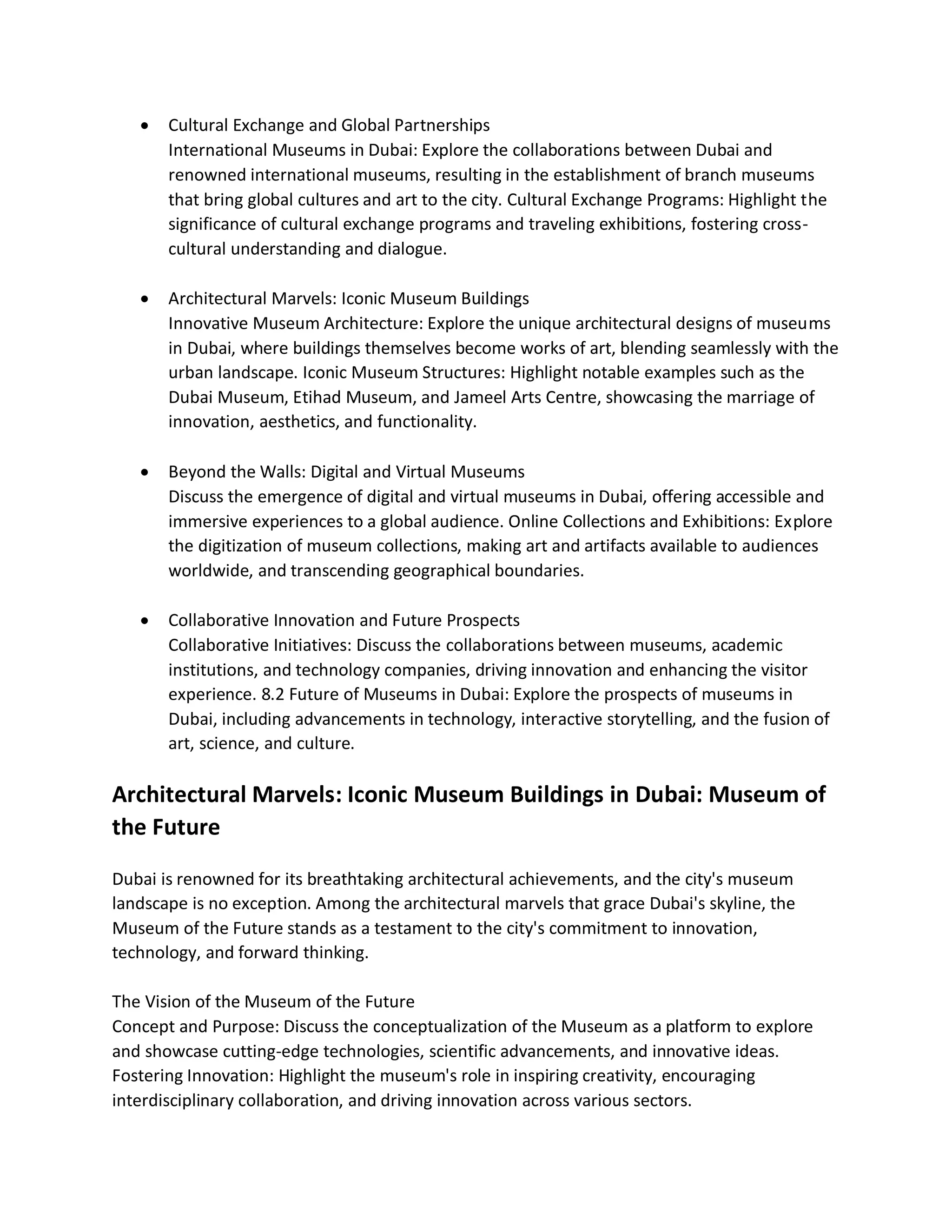 The Evolution Of Museums In Dubai- From Tradition To Innovation. | PDF