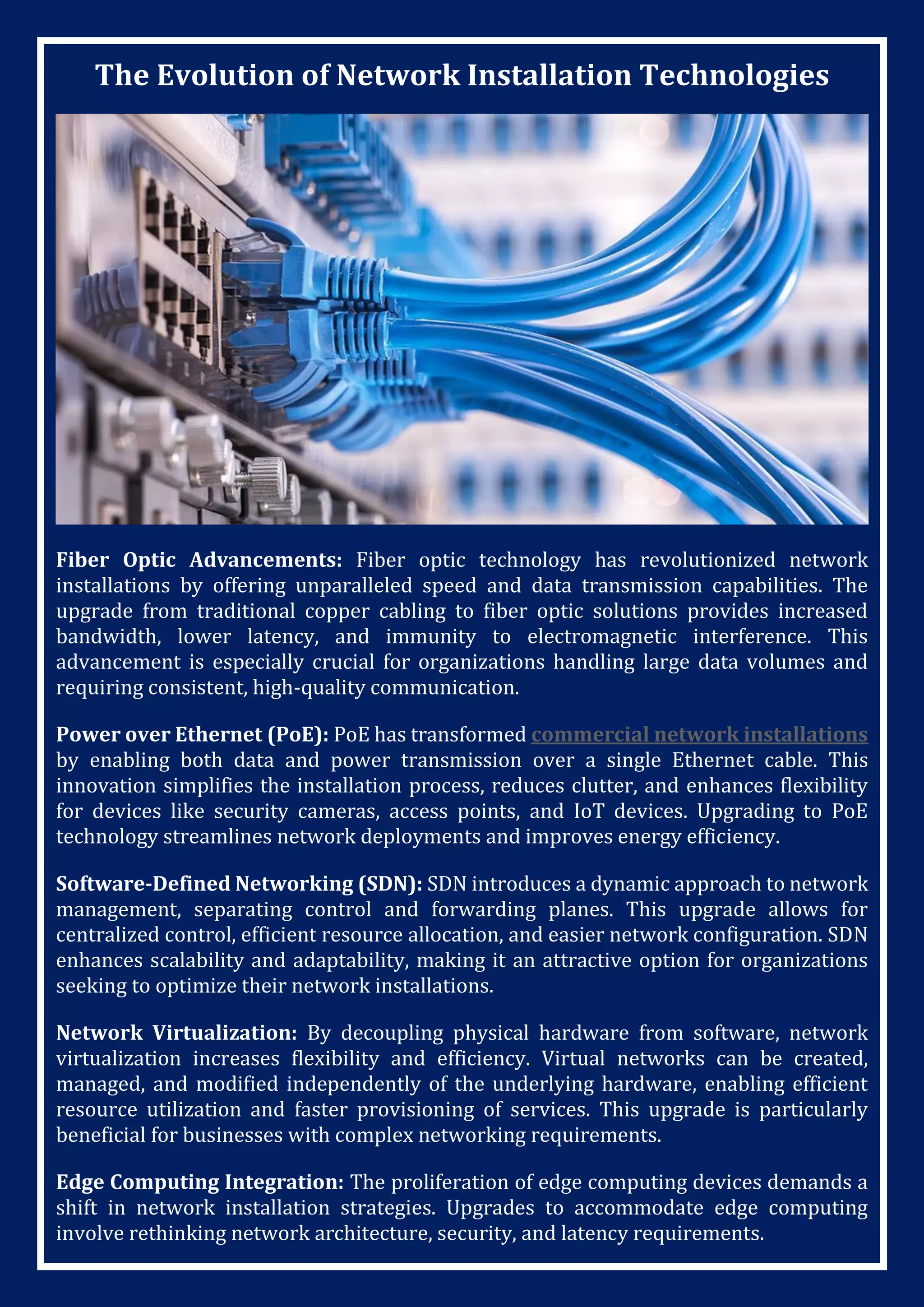 The Evolution of Network Installation Technologies | PDF