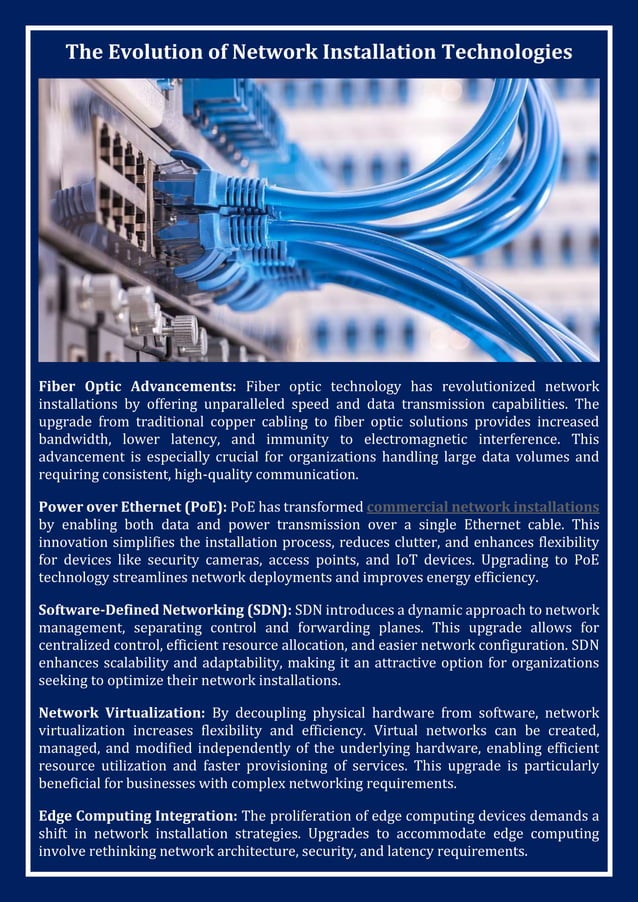 The Evolution of Network Installation Technologies | PDF