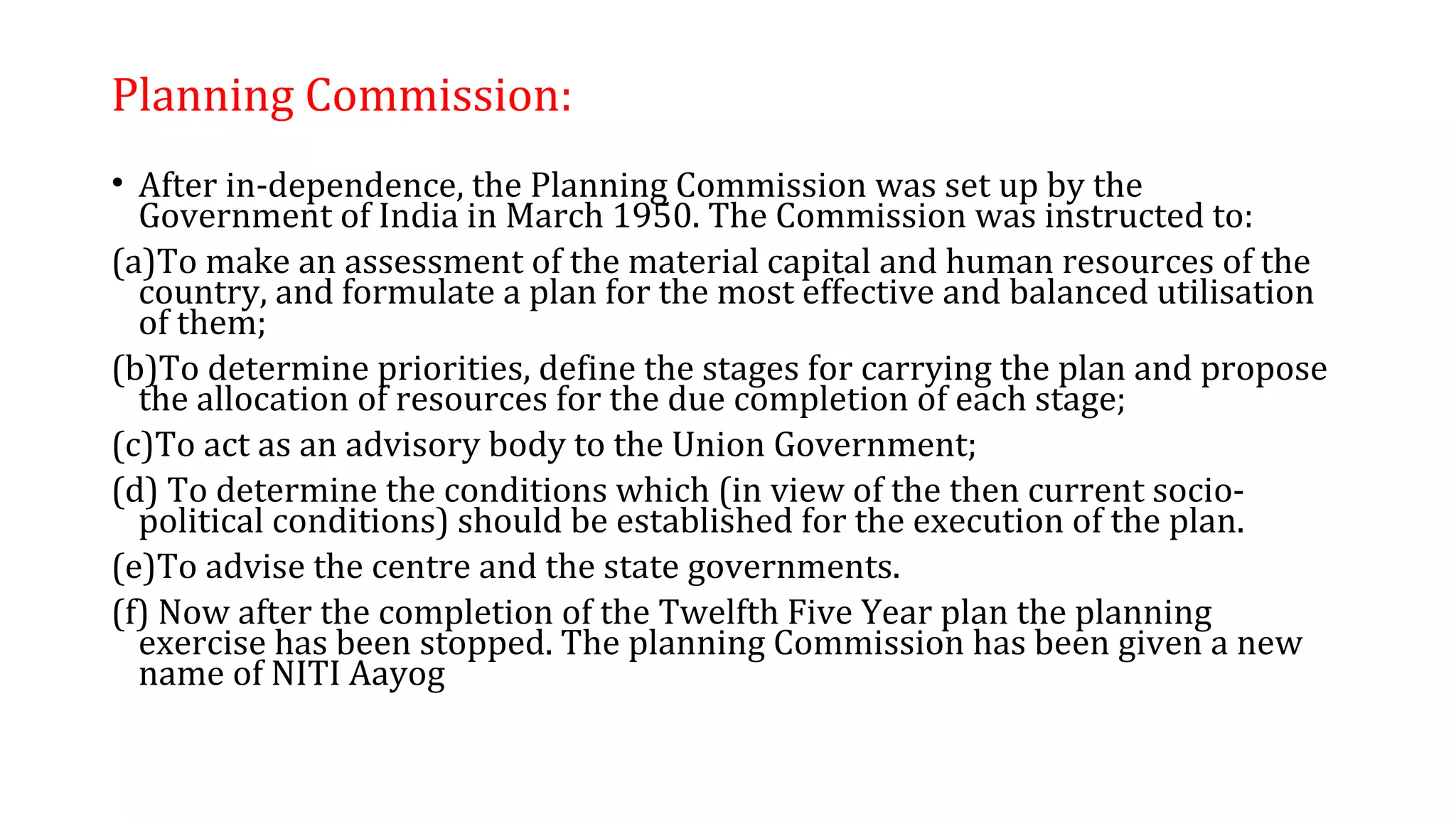 The Evolution of Planning in India | PPT