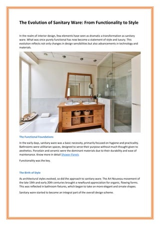 The Evolution of Sanitary Ware.pdf | Bath and Shower | Personal Care