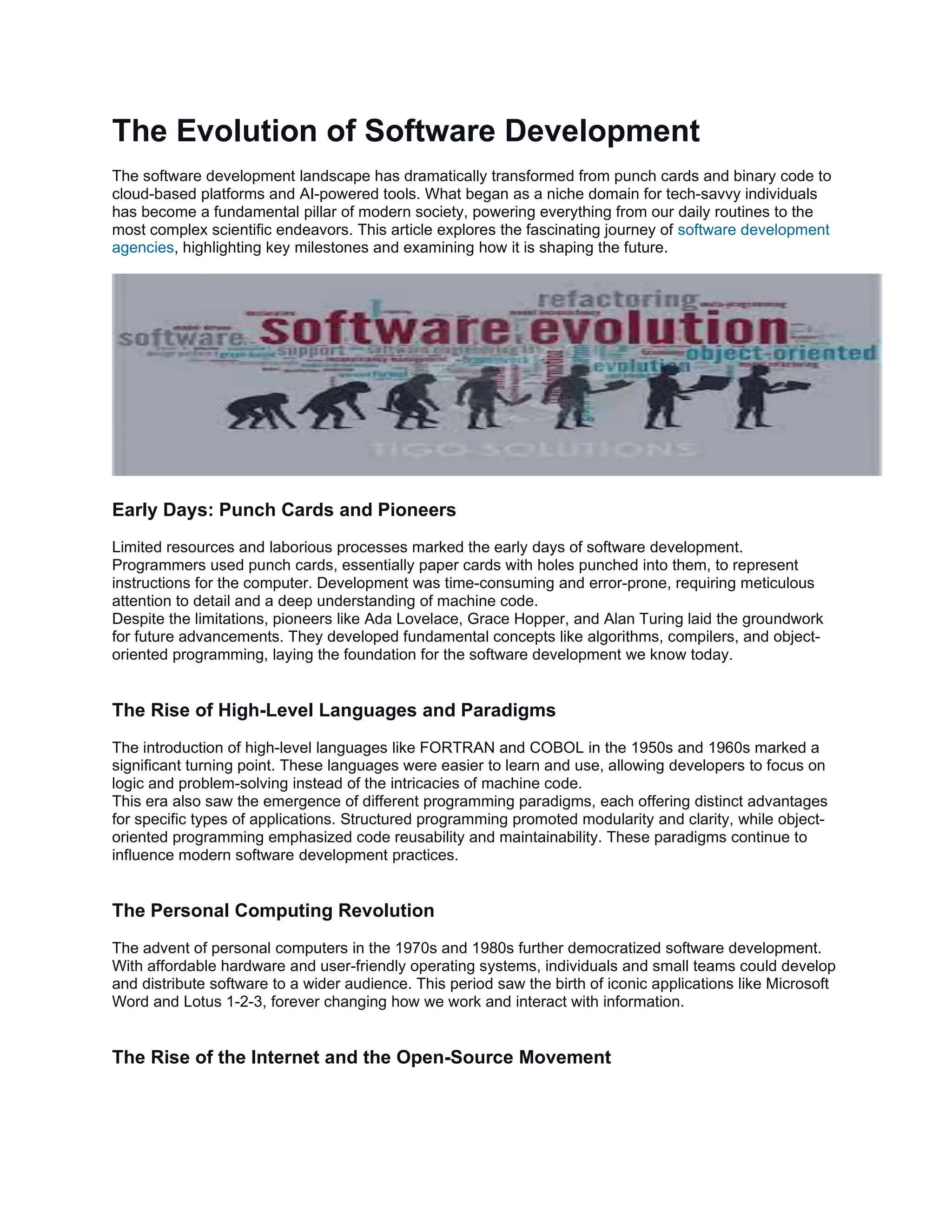 The Evolution of Software Development.pdf | Programming Languages ...