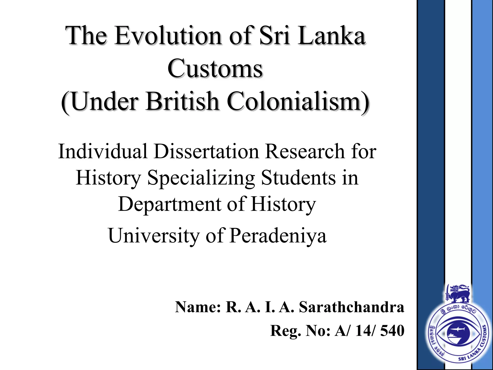 The Evolution of Sri Lanka Customs | PDF