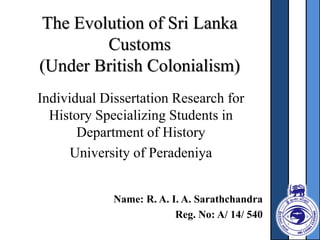 The Evolution of Sri Lanka Customs | PDF