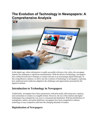 The Evolution of Technology in Newspapers | Enterprise Wired | PDF