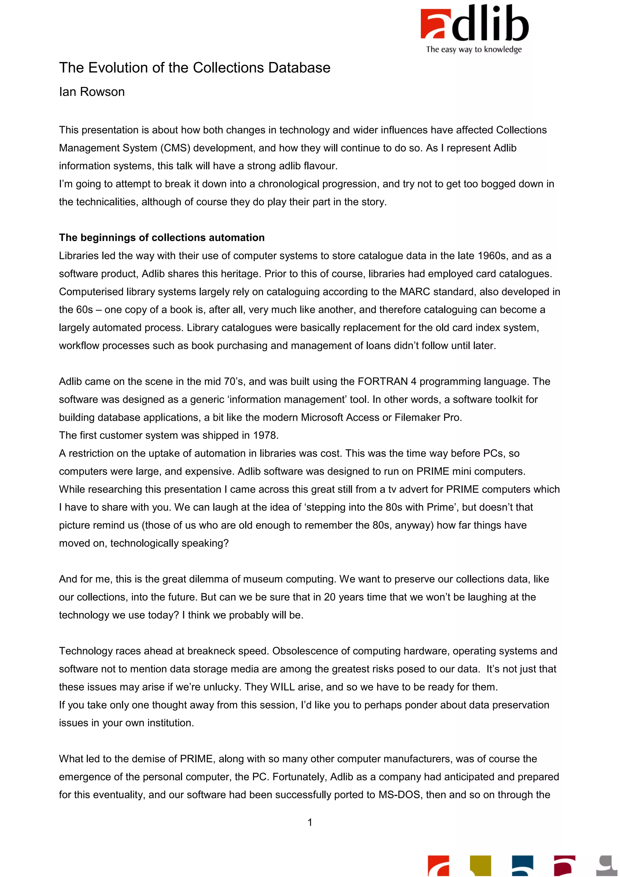 The evolution of the collections management system | PDF