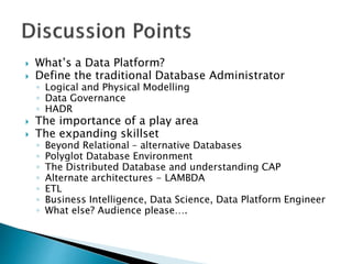 Evolution of the DBA to Data Platform Administrator/Specialist | PPT