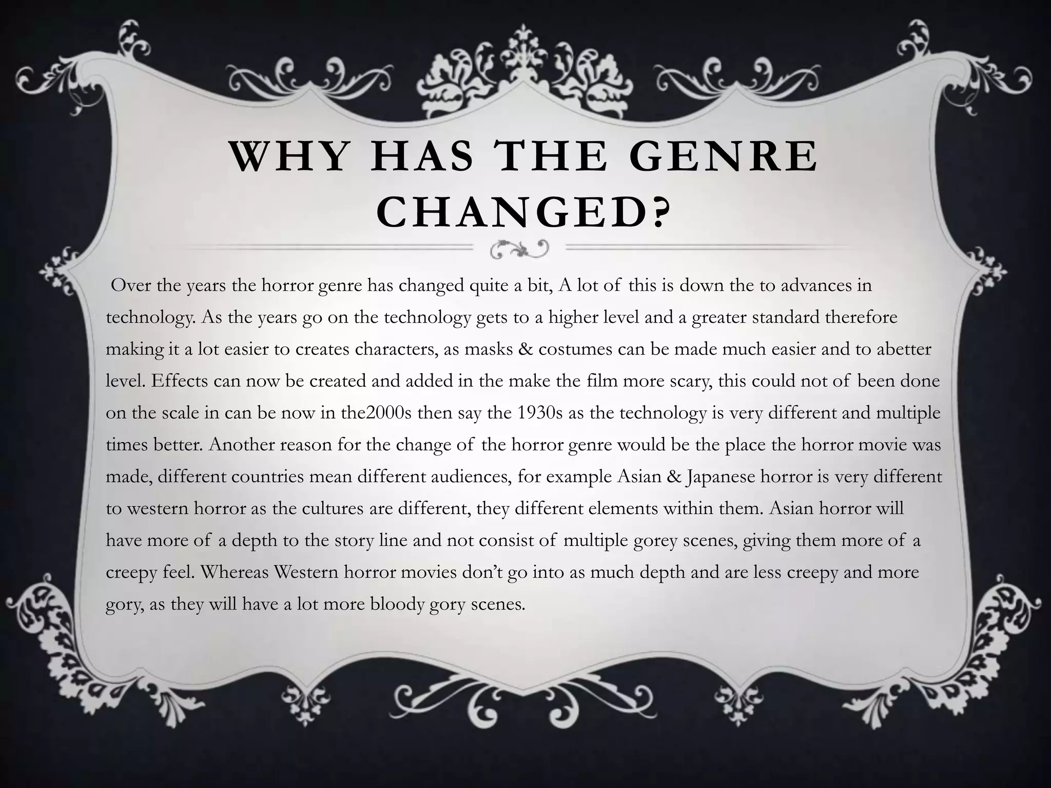 The Evolution of the Horror Genre | PPT