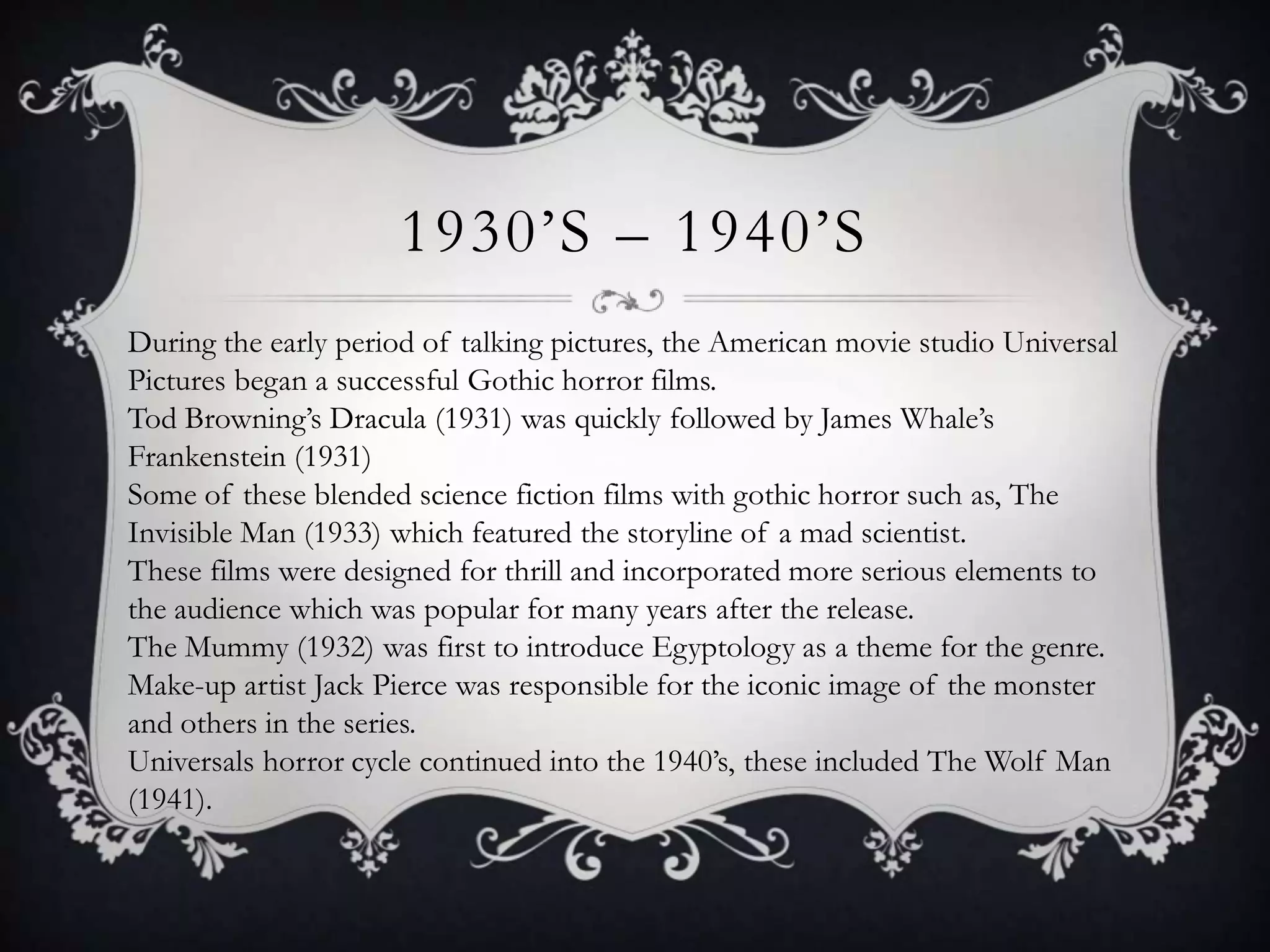 The Evolution of the Horror Genre | PPT