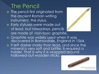 The evolution of the writing utensil | PPTX