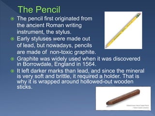 The evolution of the writing utensil | PPT