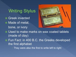 The evolution of the writing utensil | PPT