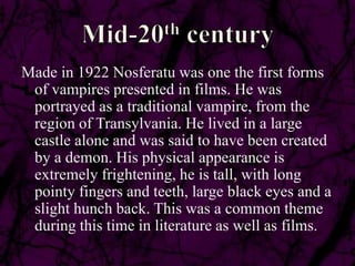 The evolution of vampires | PPTX | Romance | Genres