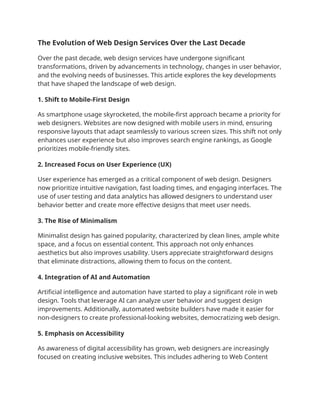 The Evolution of Web Design Services.... | PDF