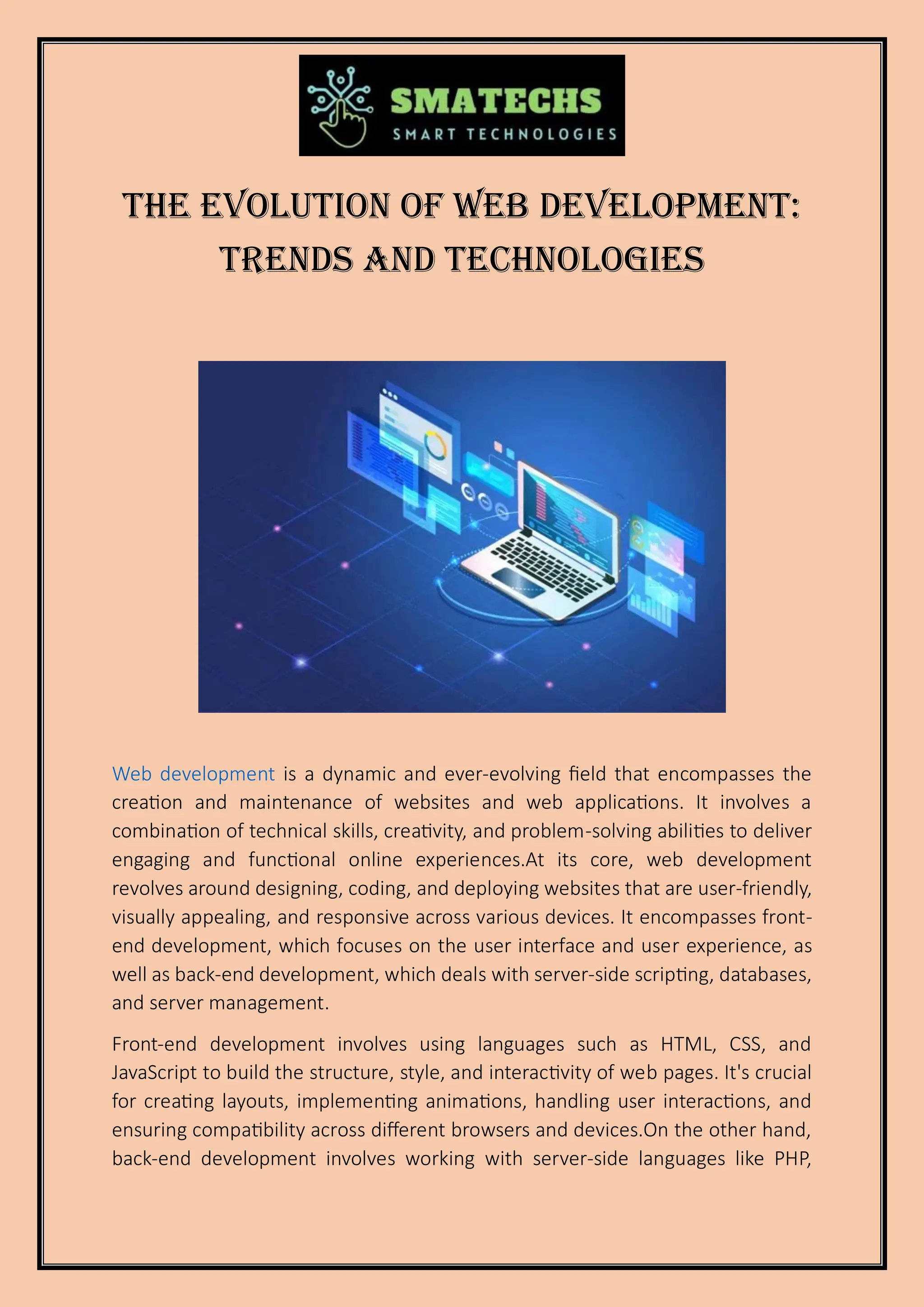 The Evolution of Web Development: Trends and Technologies | PDF