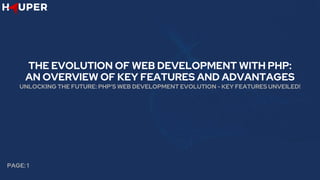 The evolution of web development with PHP: an overview of key features ...