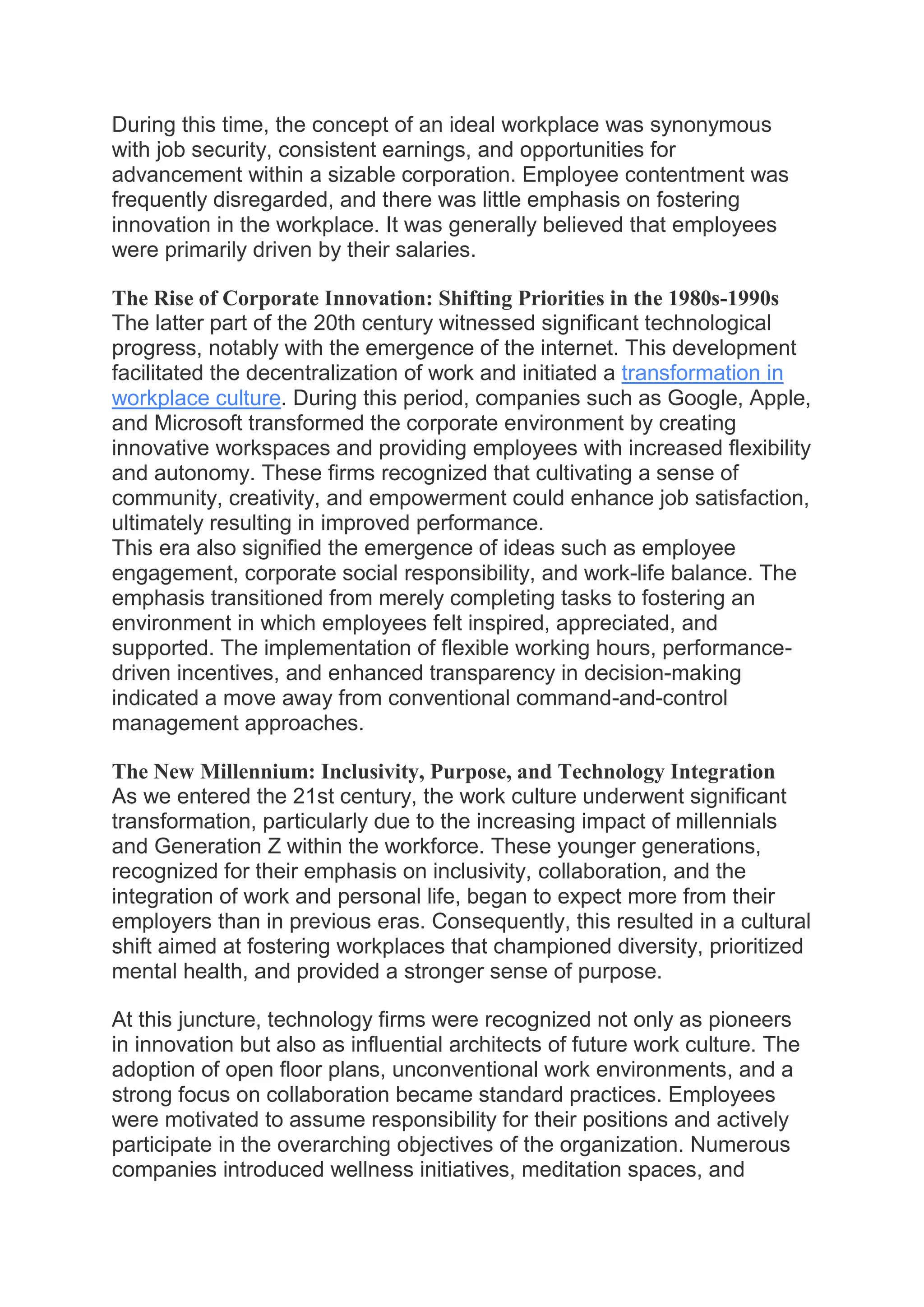 The Evolution of Work Culture: Lessons from the World’s Best Workplaces ...