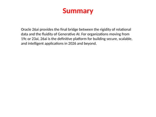 The Evolution of Oracle 23ai → Oracle 26ai | PPTX