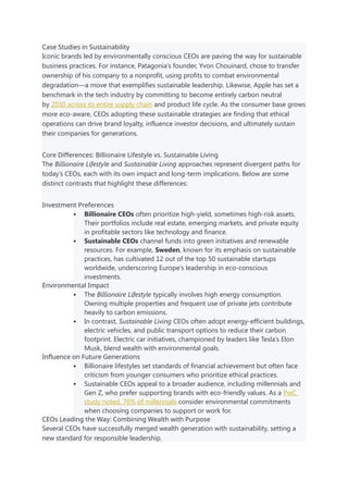 The Evolving Mindset of CEOs Billionaire Lifestyle vs. Sustainable ...
